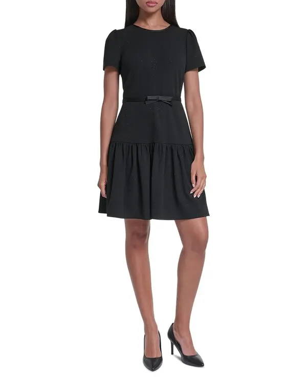 Karl Lagerfeld Paris Crepe Bow Waist Mini Dress