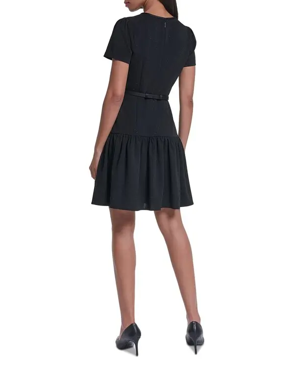 Karl Lagerfeld Paris Crepe Bow Waist Mini Dress
