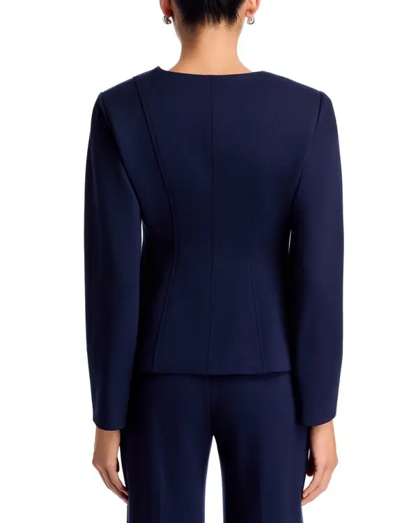 Veronica Beard Carver Collarless V Neck Jacket