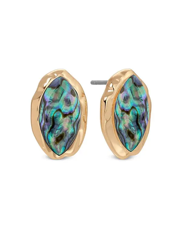 Ettika Luxe Mini Stud Earrings - Abalone