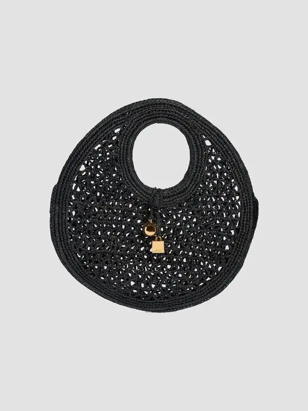 Jacquemus Le Petit Rond Crotchet-knit Raffia Bag