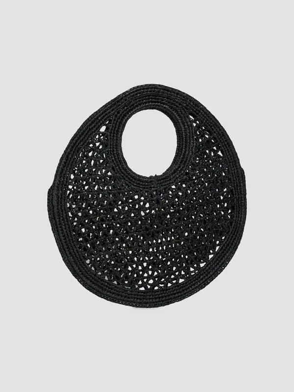 Jacquemus Le Petit Rond Crotchet-knit Raffia Bag
