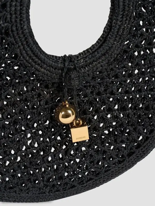 Jacquemus Le Petit Rond Crotchet-knit Raffia Bag