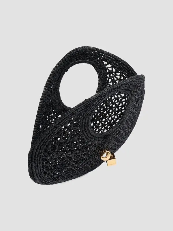 Jacquemus Le Petit Rond Crotchet-knit Raffia Bag