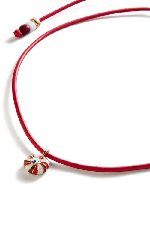 Baublebar Freshly Festive Peppermint Pendant Necklace