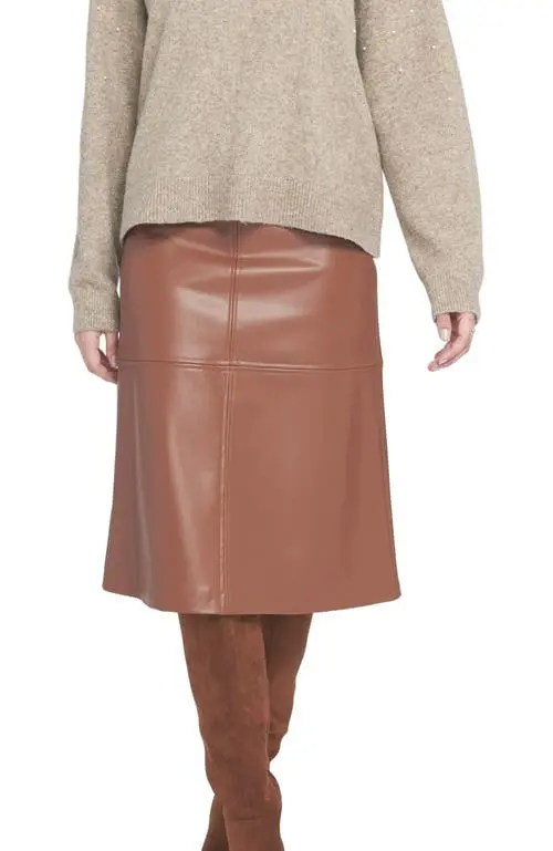 ELLE COLLECTION A-line Faux Leather Skirt
