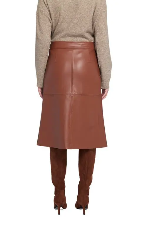ELLE COLLECTION A-line Faux Leather Skirt