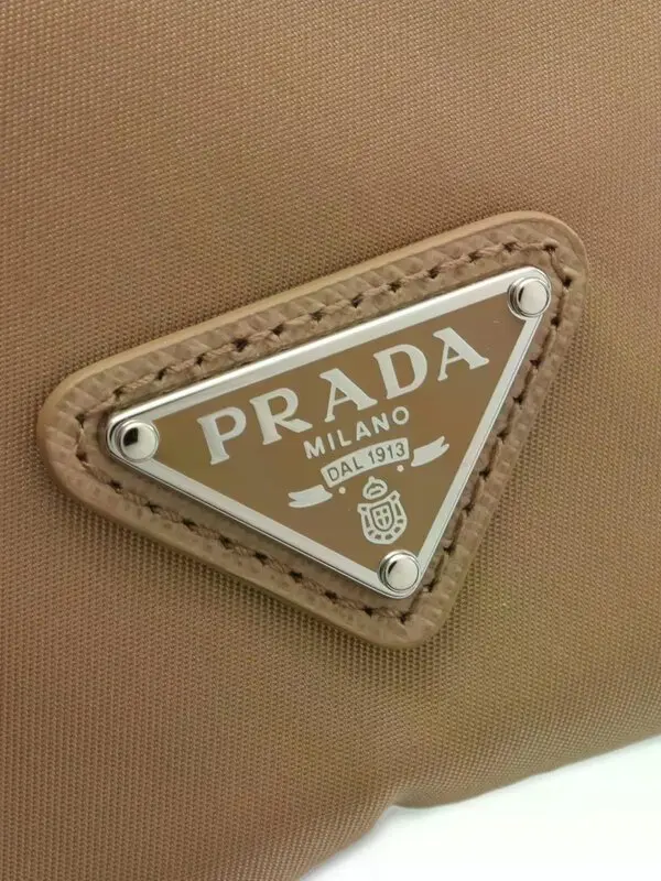Prada 2020s Re-nylon Saffiano Leather Pouch - Neutrals
