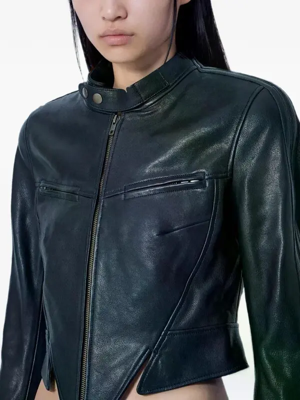 KNWLS Claw Cropped Leather Jacket