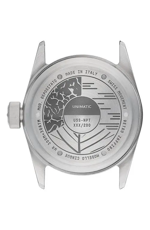 UNIMATIC Modello Cinque Automatic Leather Strap Watch