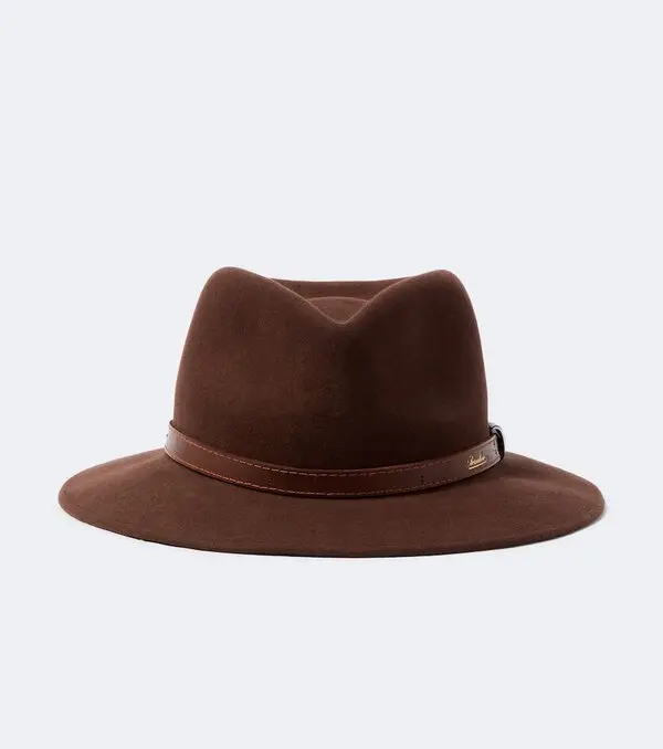 Borsalino Harlem Wool Felt Fedora - Brown