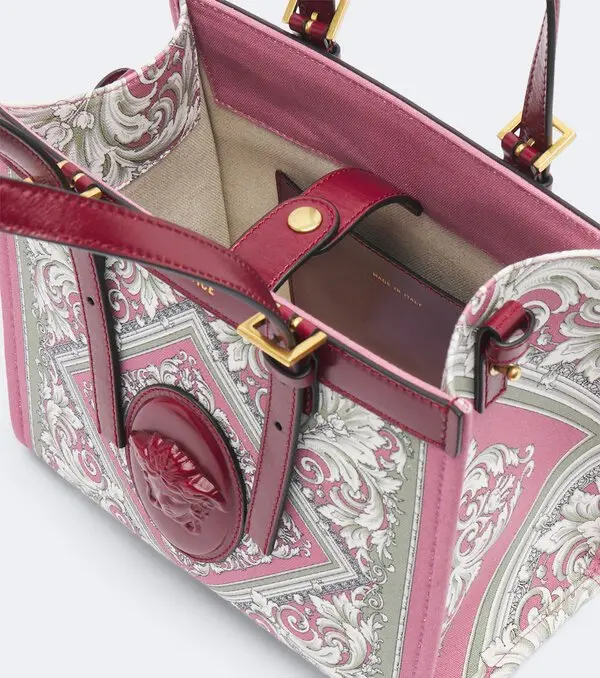 Versace Rivière Mini Printed Canvas Top-handle Bag