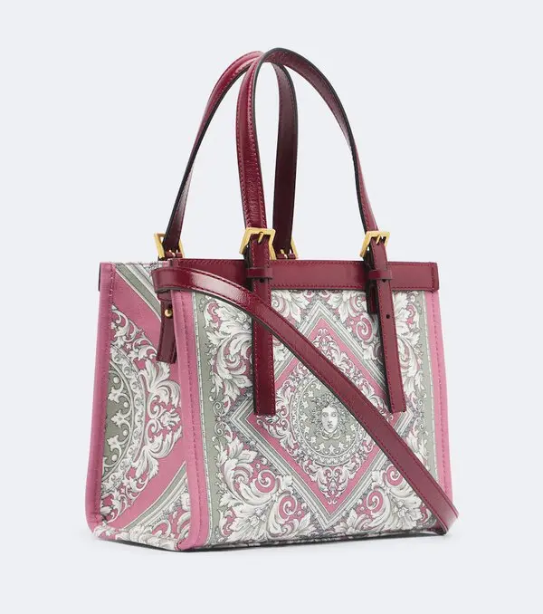 Versace Rivière Mini Printed Canvas Top-handle Bag