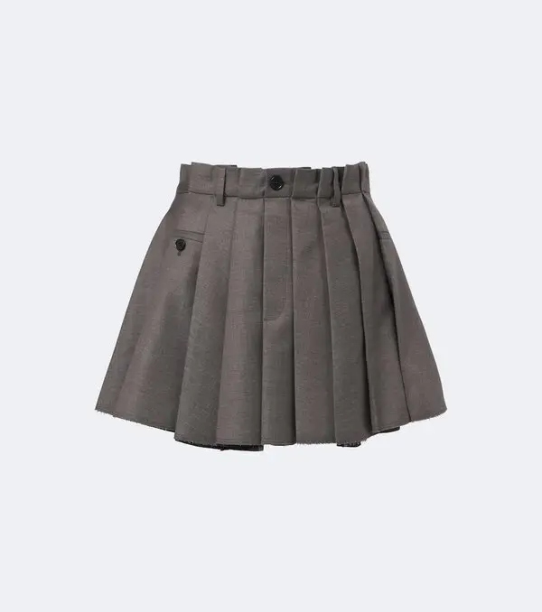 Acne Studios Pleated Wool Miniskirt