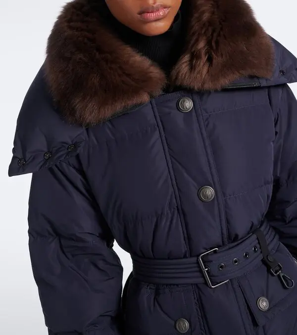 Moncler Gelisette Shearling-trimmed Down Coat