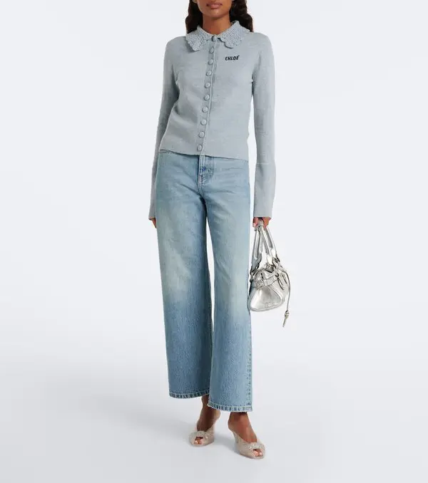 Chloé Paddington Small Metallic Leather Shoulder Bag - Silver