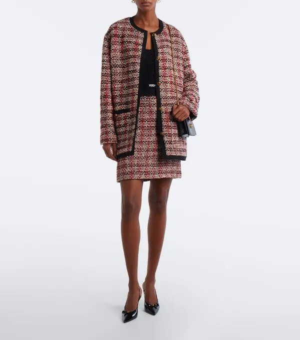 Versace Medusa Wool-blend Tweed Jacket