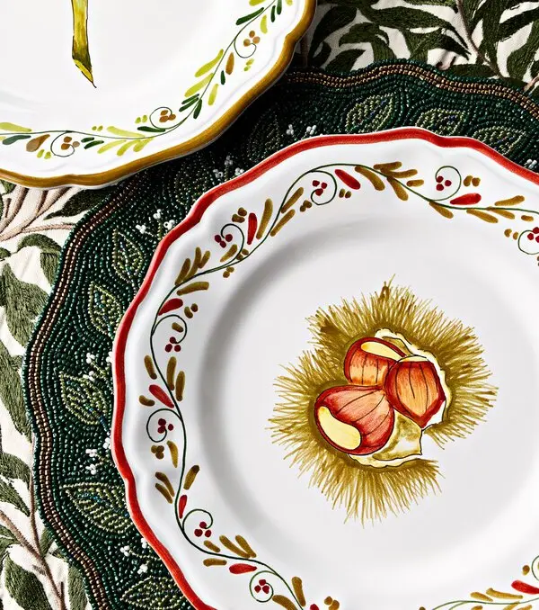 LES-OTTOMANS Set Of 4 Hand-painted Ceramic Plates