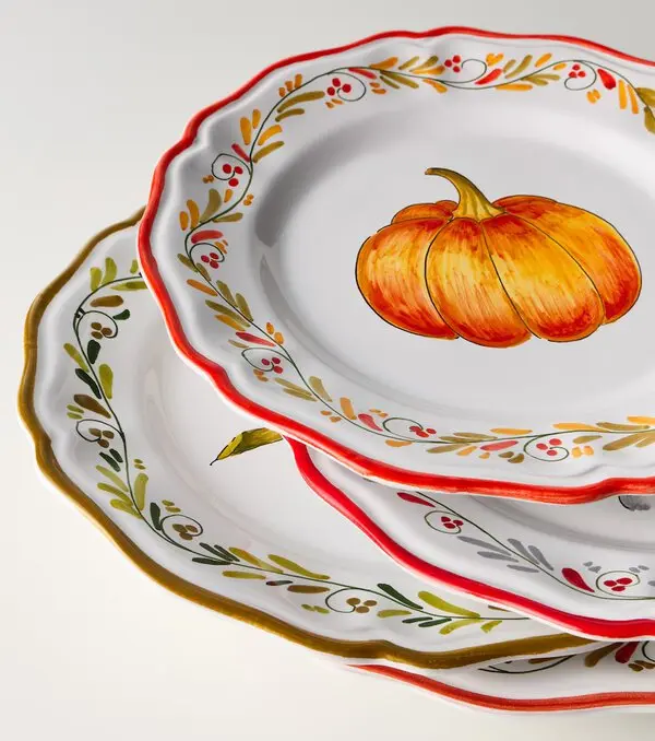 LES-OTTOMANS Set Of 4 Hand-painted Ceramic Plates
