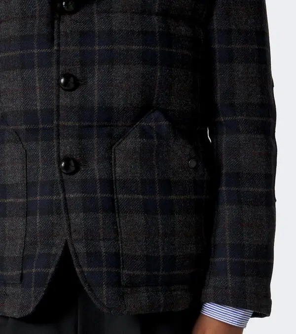 Junya Watanabe Leather-trimmed Wool Tweed Down Jacket