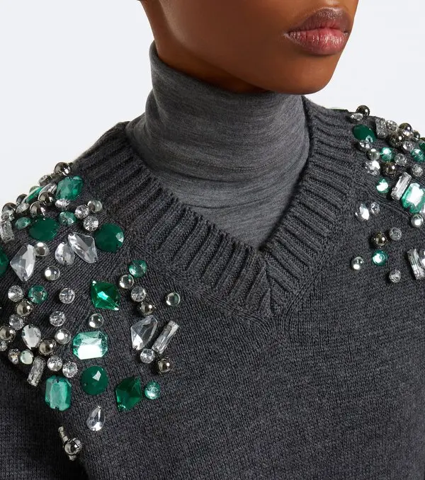 Dorothee Schumacher Embellished Coolness Virgin Wool Sweater