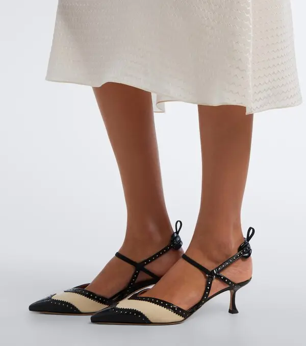 Fendi Colibrì Leather Slingback Pumps