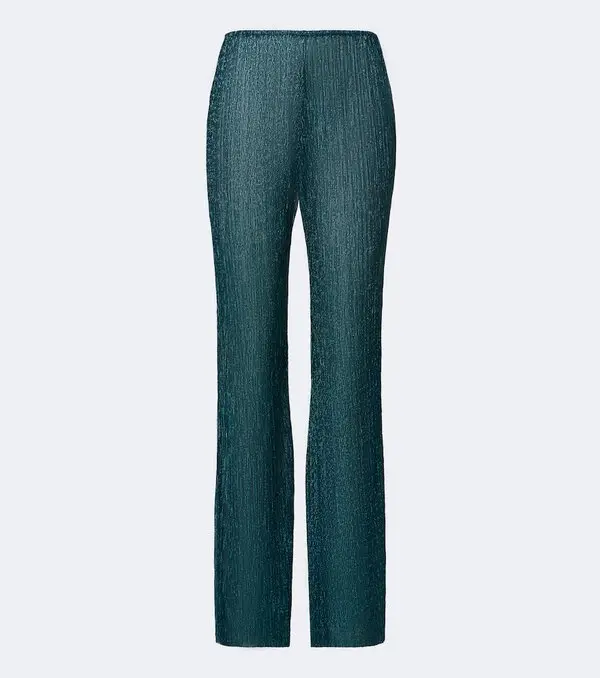 CALA DE LA CRUZ Dries Lamé Wide-leg Pants