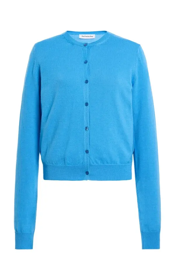 THE FRANKIE SHOP Nomi Knit Wool Cardigan - Blue