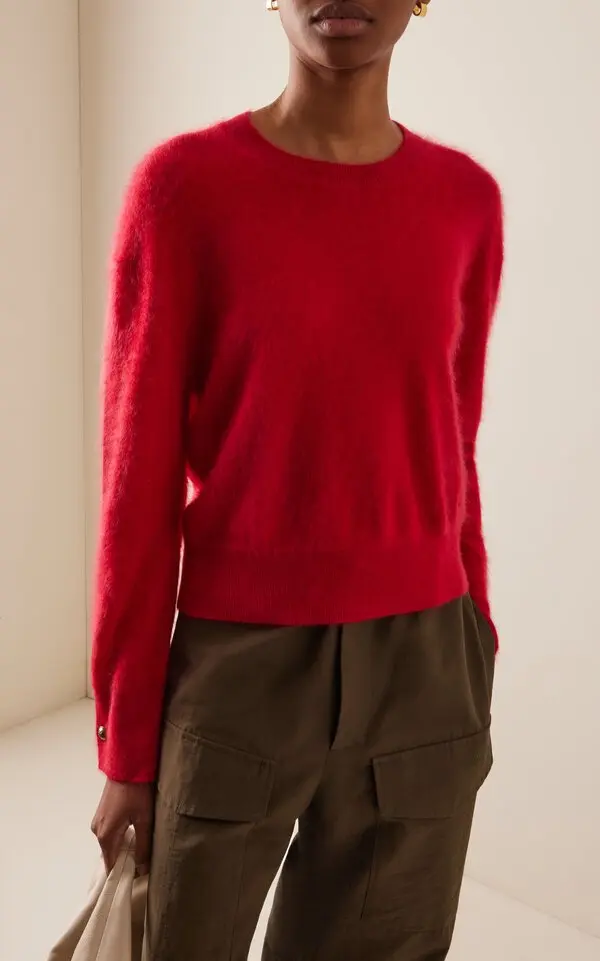 Majestic Filatures Brushed Cashmere Crewneck Sweater - Red