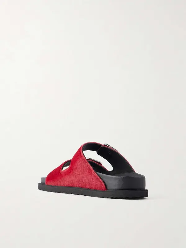BIRKENSTOCK Arizona Calf-hair Sandals - Red