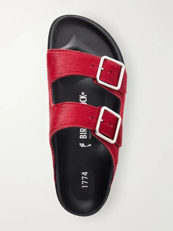 BIRKENSTOCK Arizona Calf-hair Sandals - Red