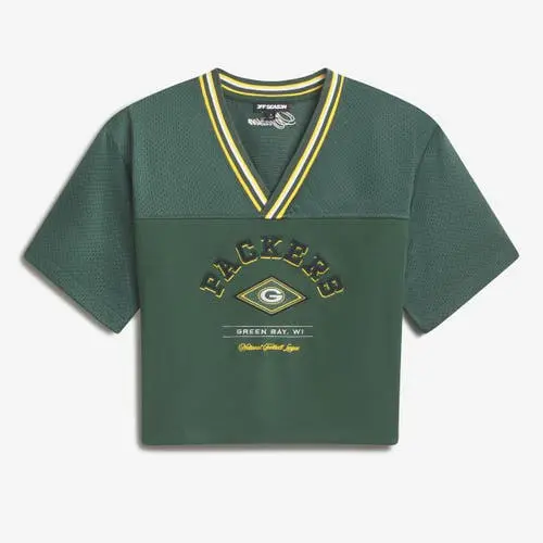 OFF SEASON Bay Packers Lace-back V-neck T-shirt
