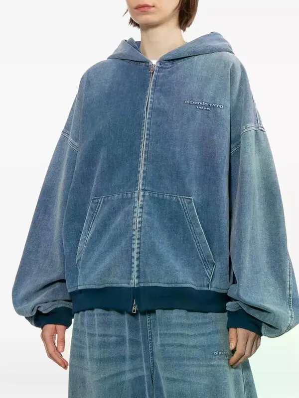 Alexander Wang Brushed-denim Oversized Hoodie