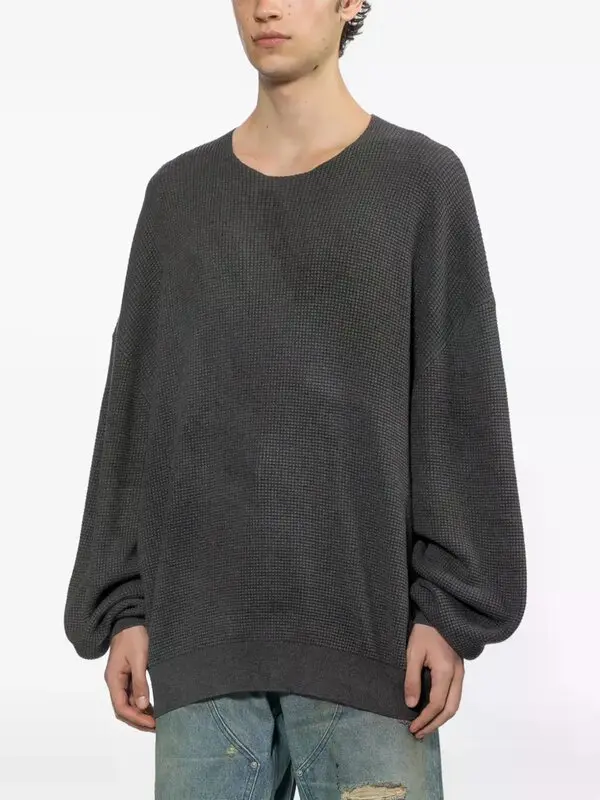 Fear Of God Waffle-knit Drop-shoulder Sweater - Grey
