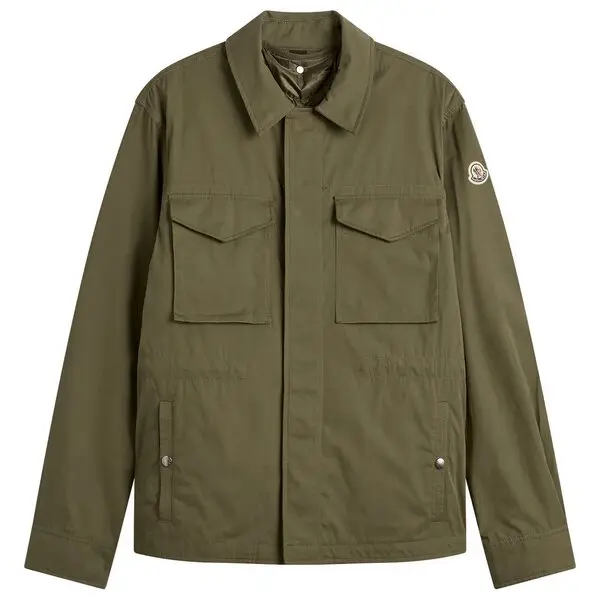 Moncler Roquille Brushed Cotton Shirt Jacket - Green