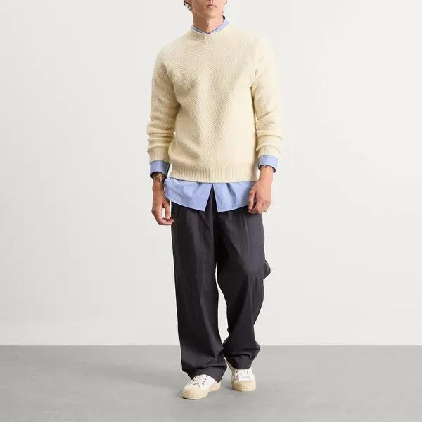 John Smedley Couper Moss Stitch British Wool Jumper