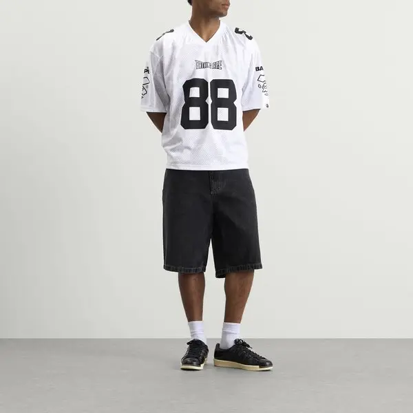 A BATHING APE Solid Camo Multi Logo Football Jersey T-shirt
