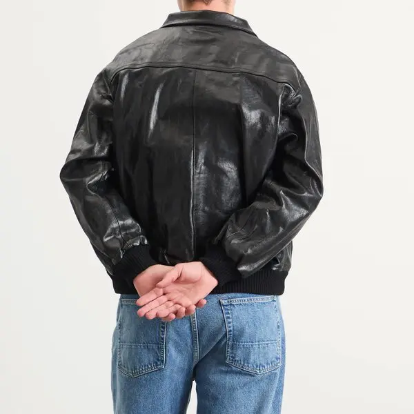 Auralee Lamb Leather Zip Blouson Jacket