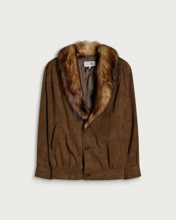 MAISON MARGIELA Faux Suede Jacket - Brown