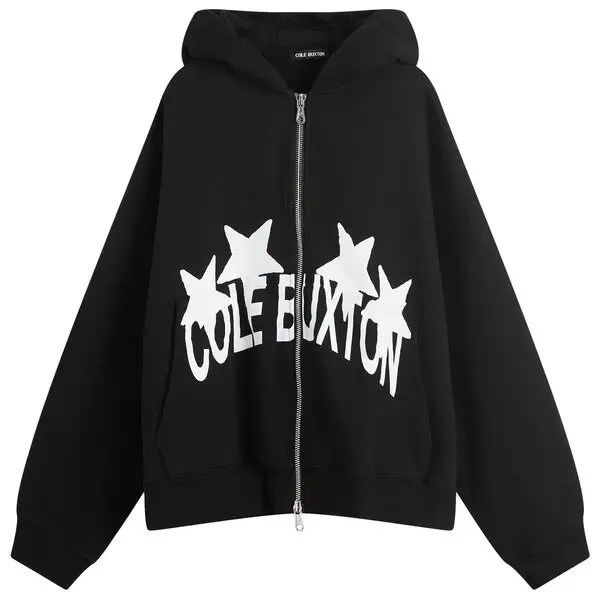 COLE BUXTON 4 Star Zip Hoodie - Black