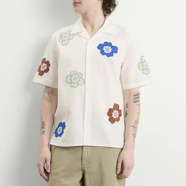 WAX LONDON Didcot Applique Floral Vacation Shirt