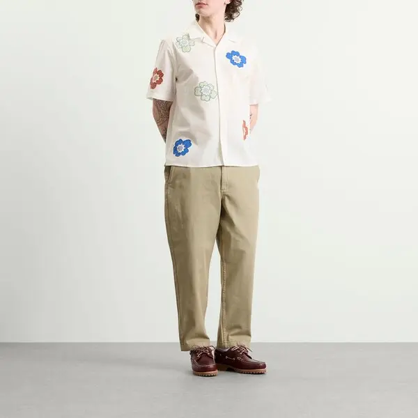WAX LONDON Didcot Applique Floral Vacation Shirt