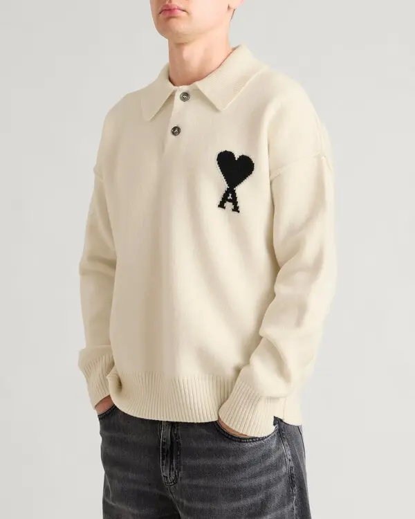 AMI Paris Contrasted Adc Polo