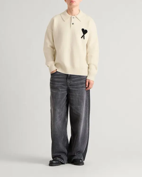 AMI Paris Contrasted Adc Polo