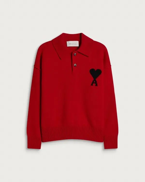 AMI Paris Contrasted Adc Polo