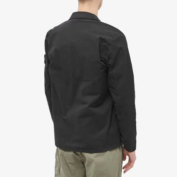 Stone Island Supima Cotton Twill Stretch-tc Zip Shirt Jacket
