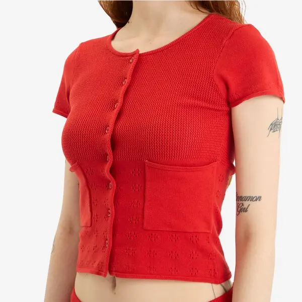 PEACHY DEN Marie Knit Polo Top