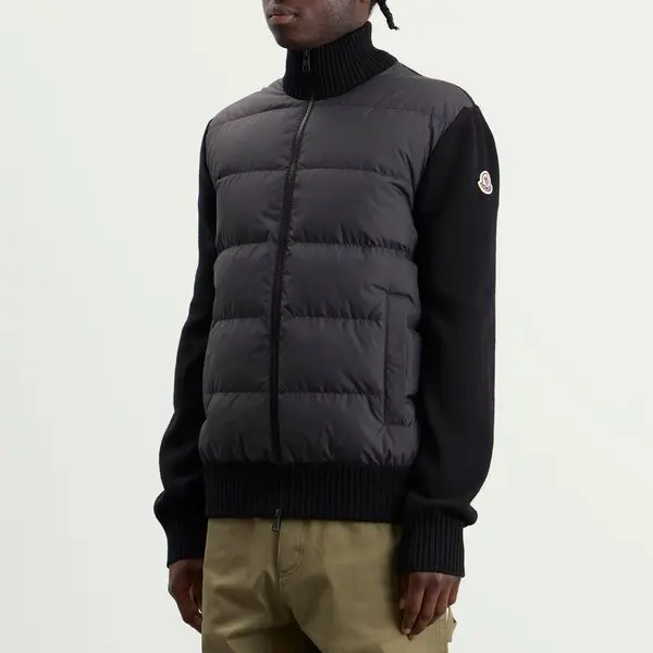 Moncler Hybrid Padded Front Wool Zip Jacket