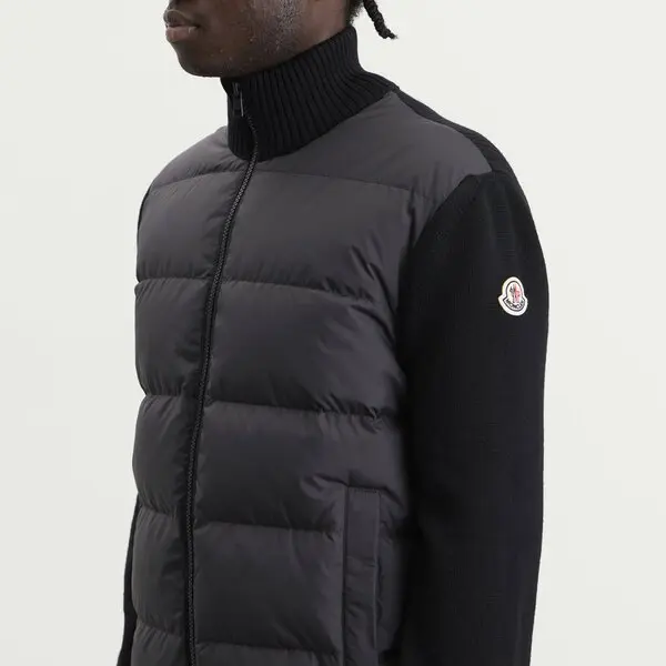 Moncler Hybrid Padded Front Wool Zip Jacket