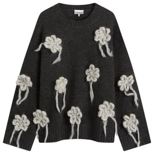 GANNI Crochet Flowers Knitted Jumper